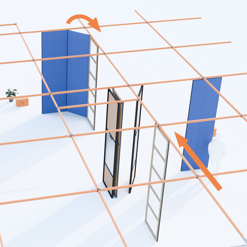 Schiebewandsystem flomo wall plus | Flexible Raumteiler für Büros
